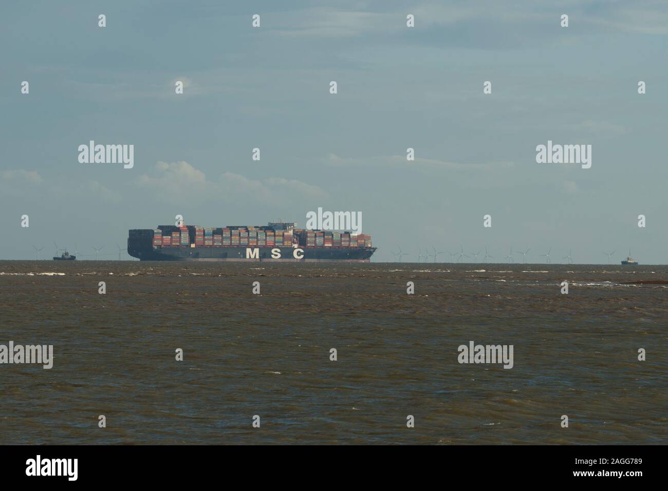 MSC Diana container ship nearing the port of Felixstowe Suffolk Stock ...