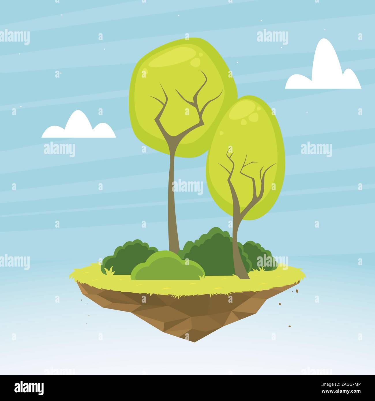 The floating Island in a sky. Vector Illustration Stock Vector Image ...