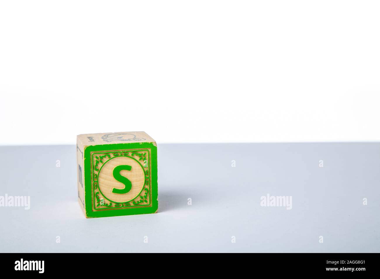 Childrens Wooden Alphabet Block Showing the Letter S Stock Photo - Alamy