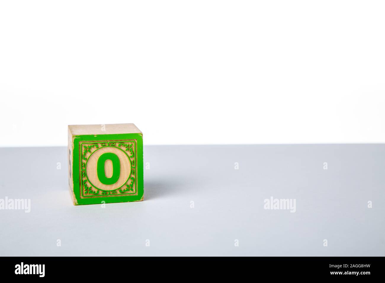 Childrens Wooden Alphabet Block Showing the Number 0 Stock Photo - Alamy