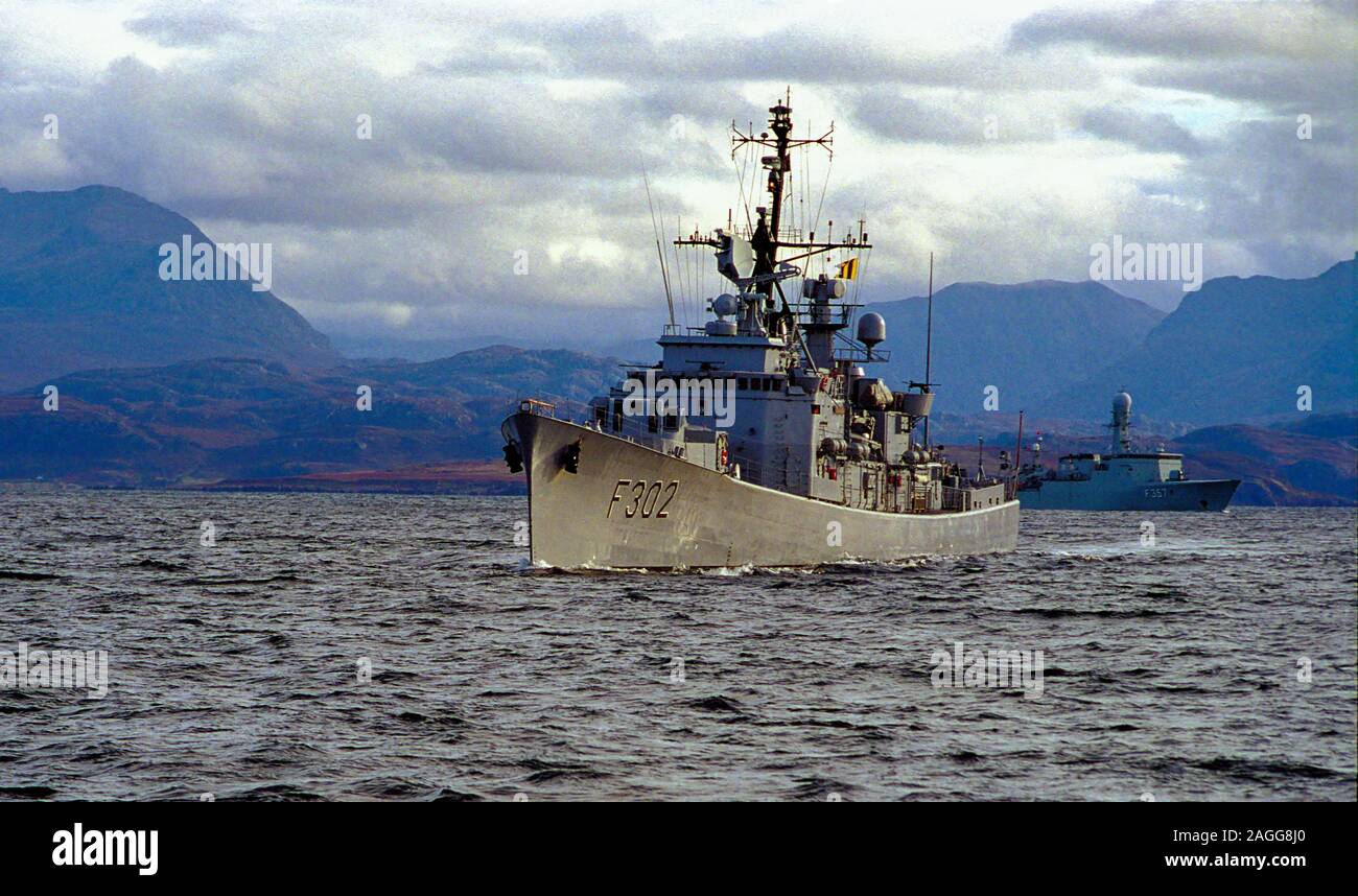 The Norwegian frigate Trondheim in company with the Danish Thetis ...