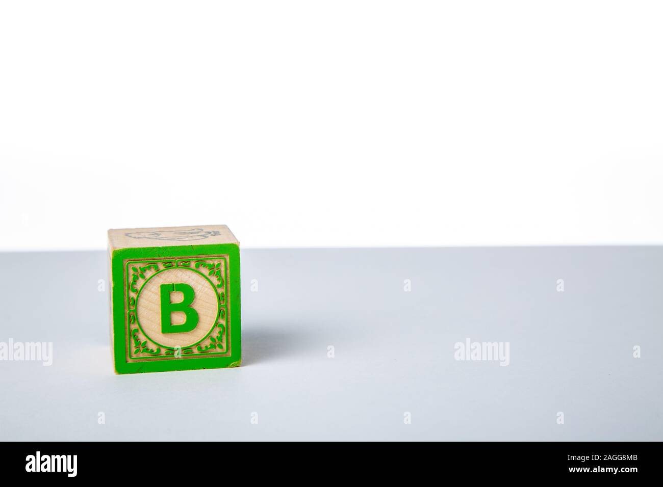 Childrens Wooden Alphabet Block Showing the Letter B Stock Photo - Alamy