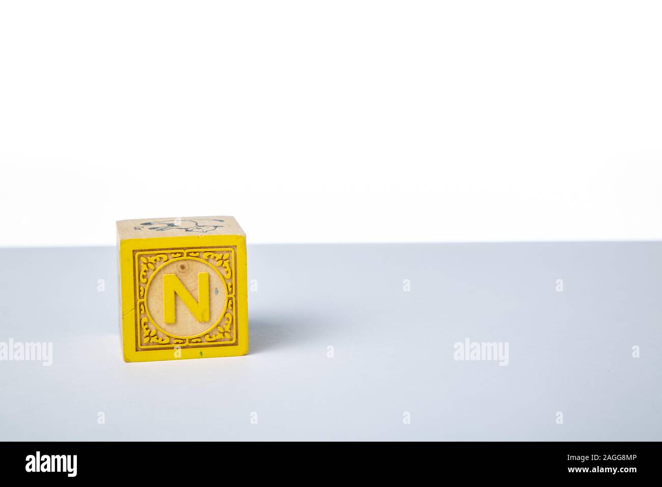 Childrens Wooden Alphabet Block Showing the Letter N Stock Photo - Alamy