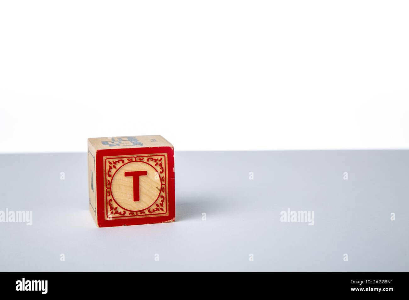 Childrens Wooden Alphabet Block Showing the Letter T Stock Photo - Alamy