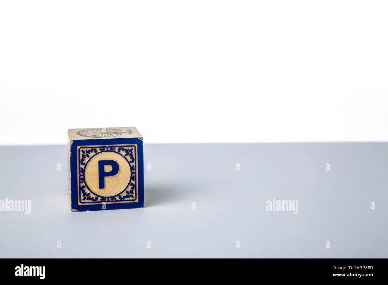 Childrens Wooden Alphabet Block Showing the Letter P Stock Photo - Alamy