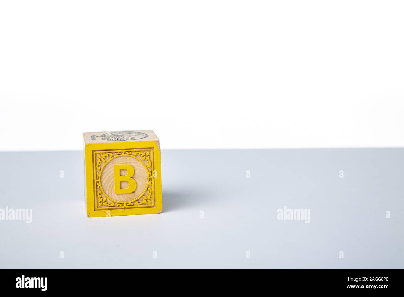 Childrens Wooden Alphabet Block Showing the Letter B Stock Photo - Alamy