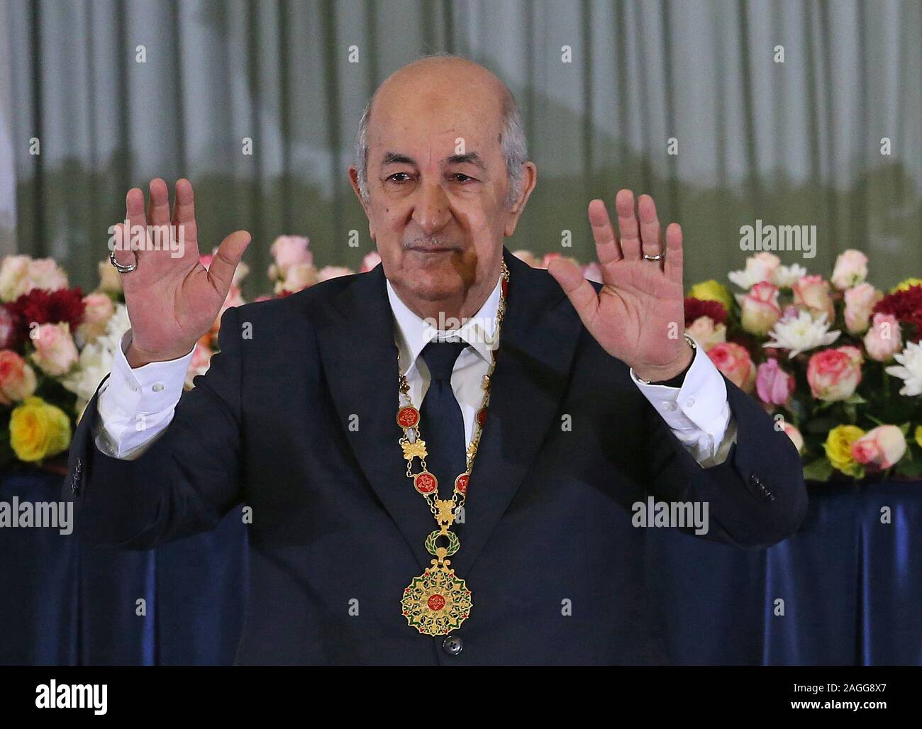 Algiers, Algeria. 19th Dec, 2019. Algerian President Abdelmadjid ...