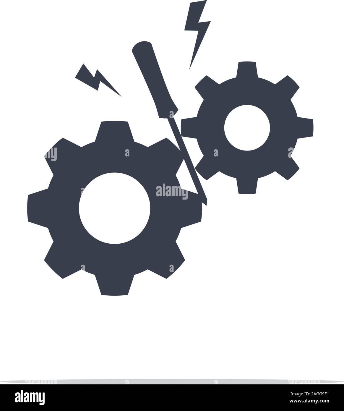 the icon of gear stuck. Isolated Vector Icon Stock Vector Image & Art ...