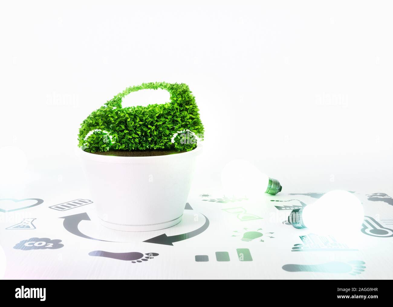 Concept of growth of a new ecology transportation ideas. 3d ...