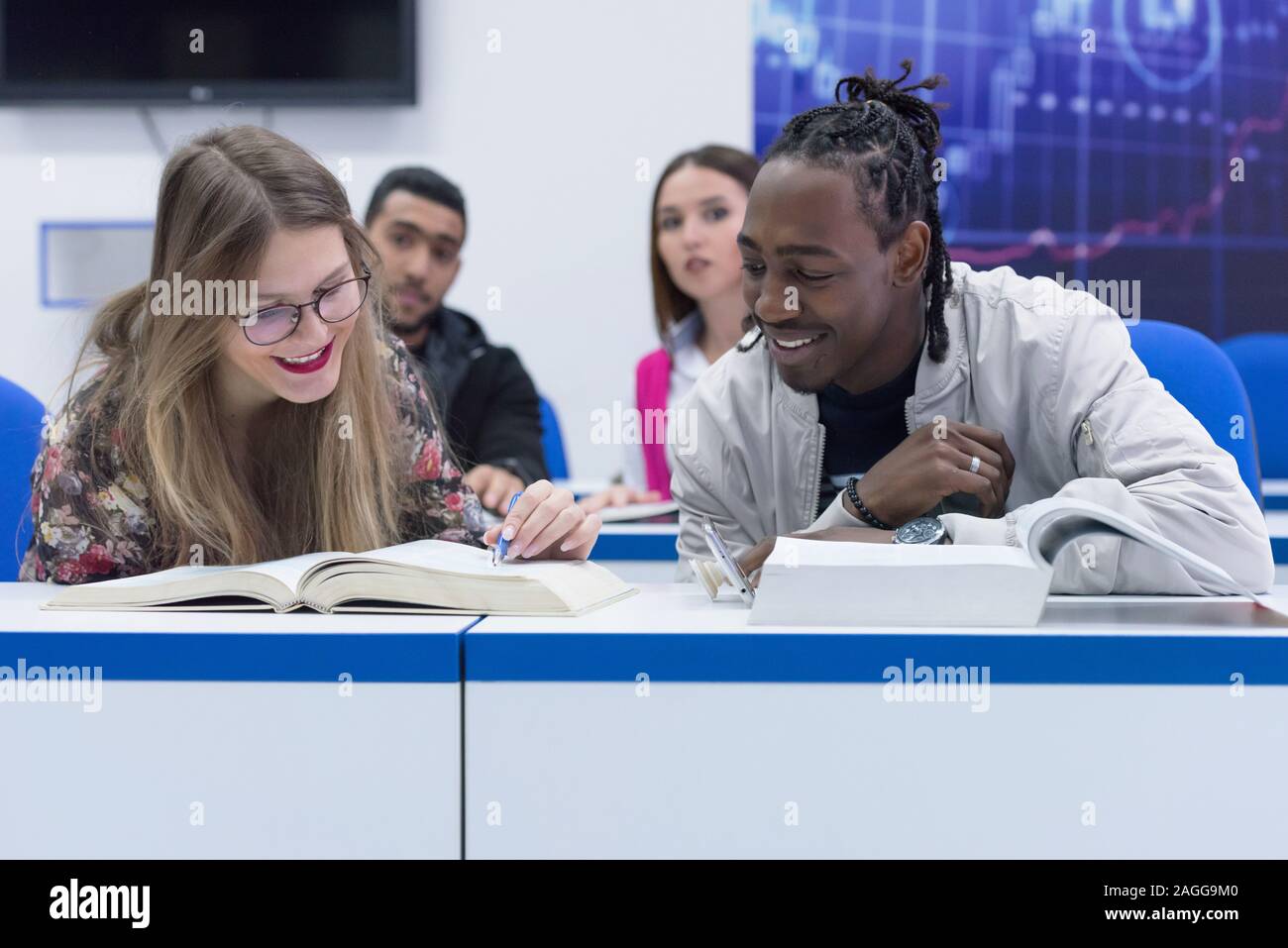 University mixed race Students, african, american and european during ...