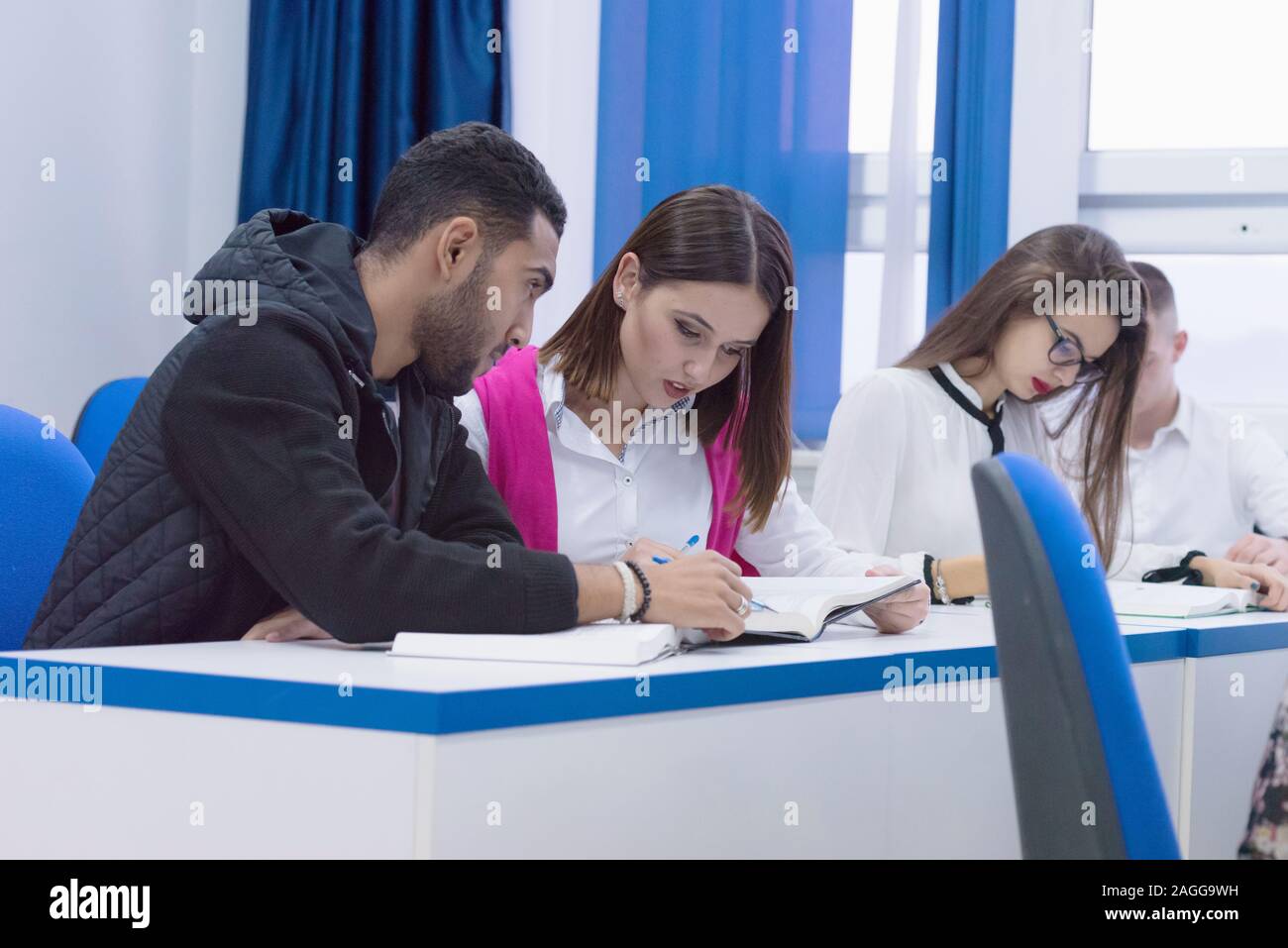 University mixed race Students, african, american and european during ...