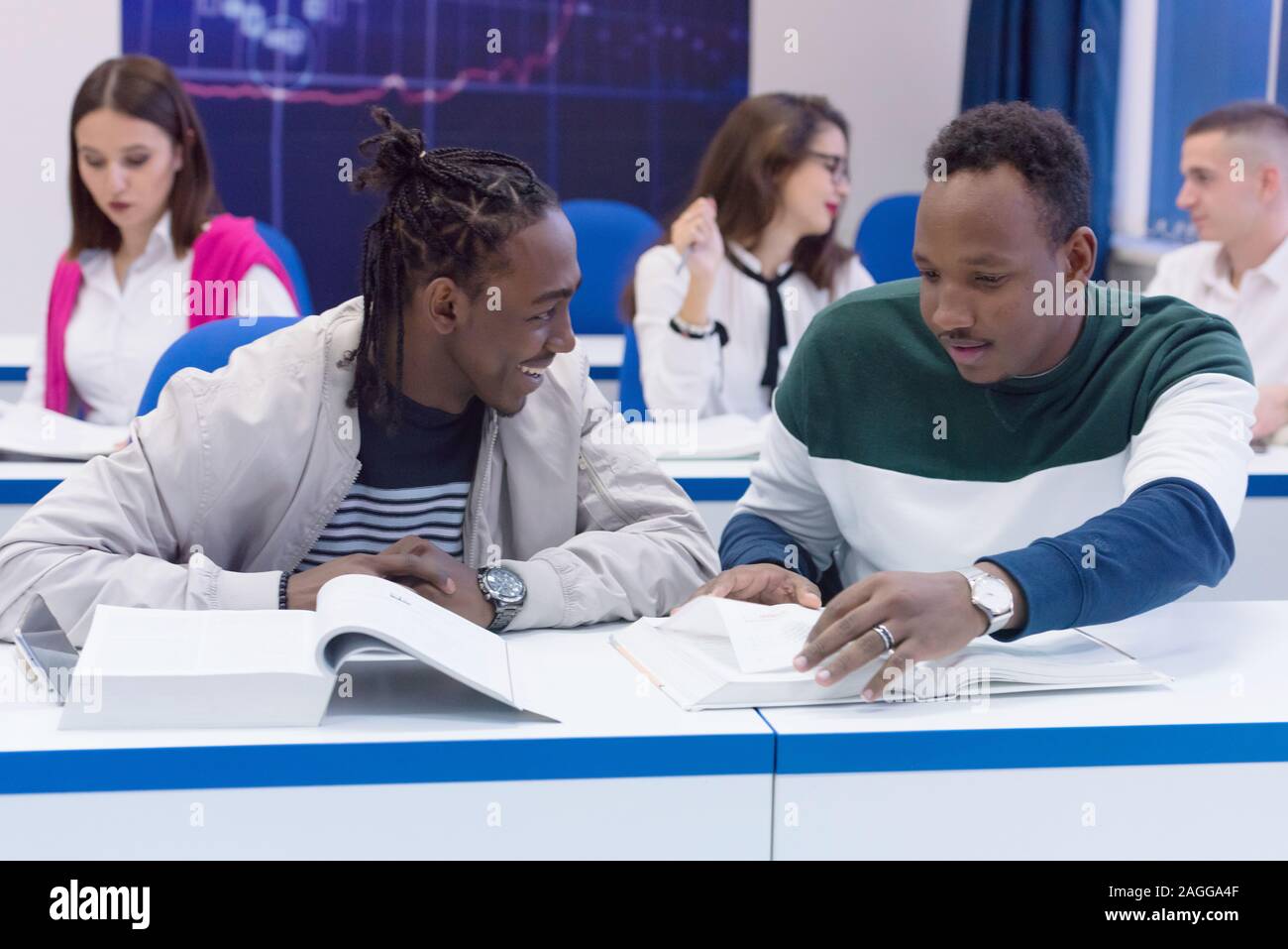 University mixed race Students, african, american and european during ...