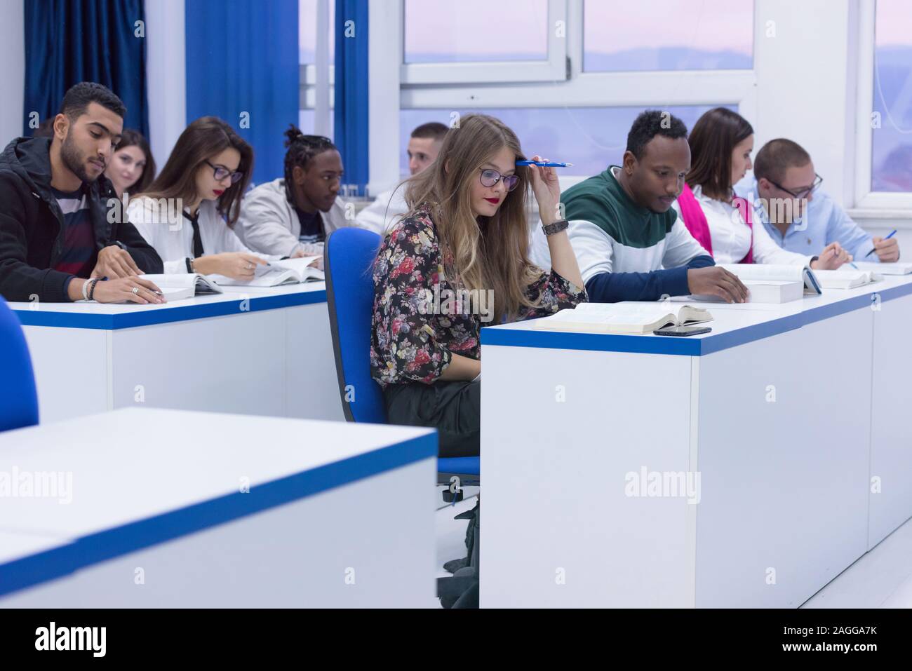 University mixed race Students, african, american and european during ...