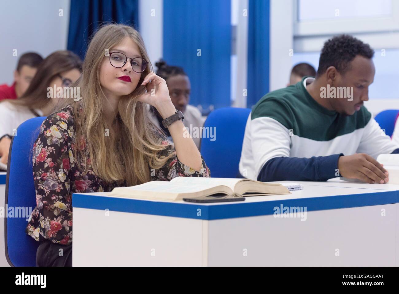 University mixed race Students, african, american and european during ...
