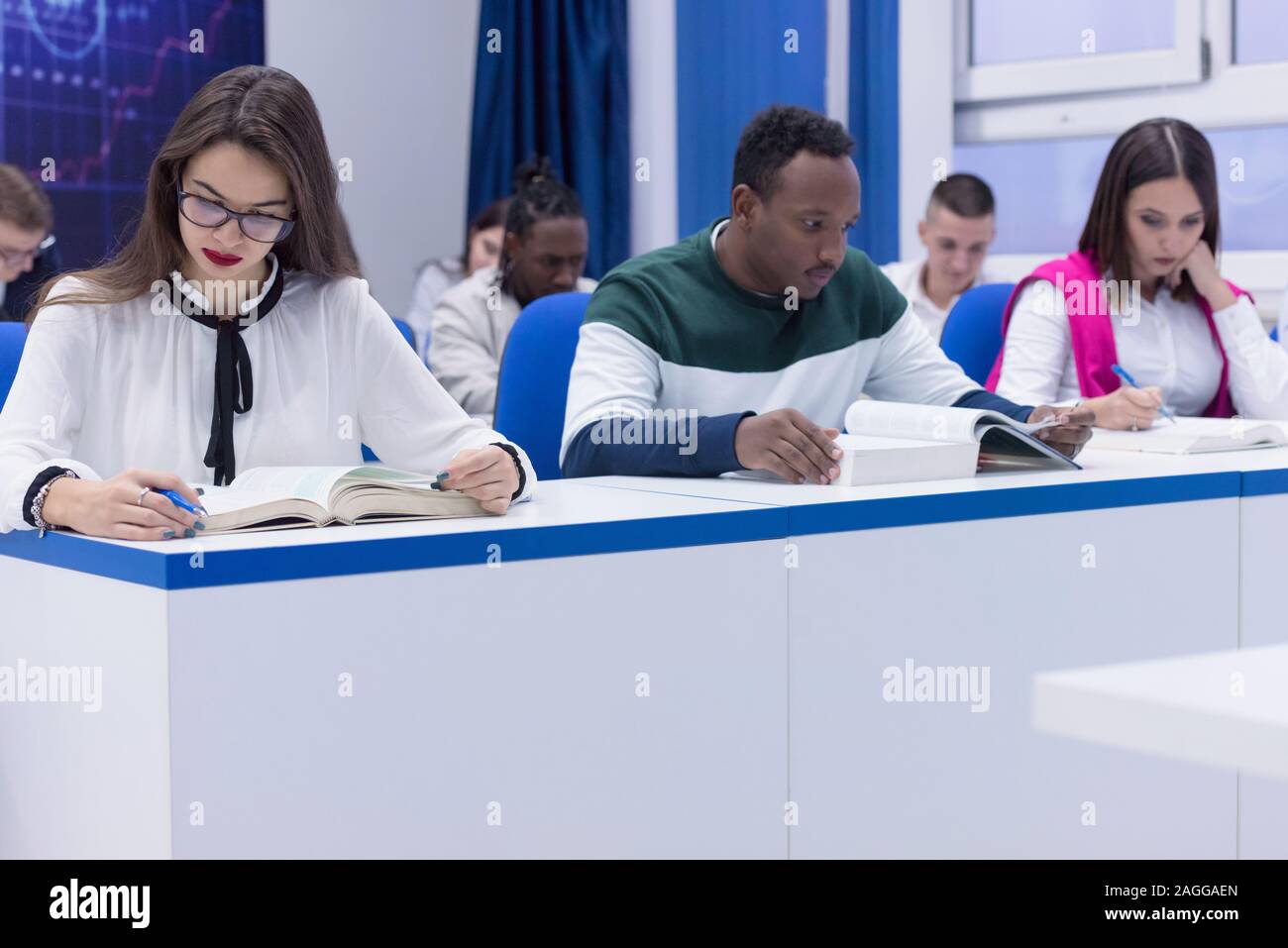 University mixed race Students, african, american and european during ...