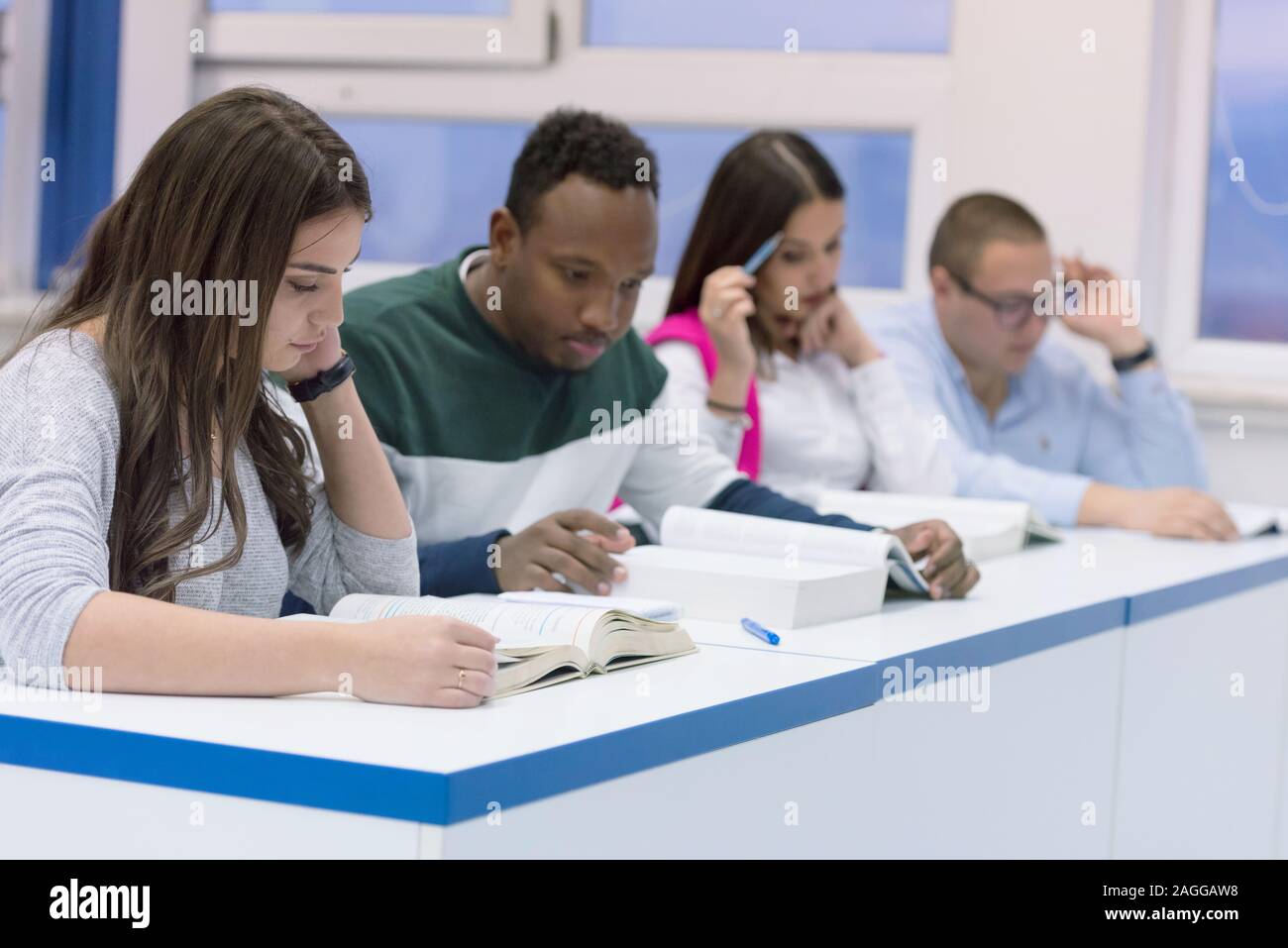University mixed race Students, african, american and european during ...