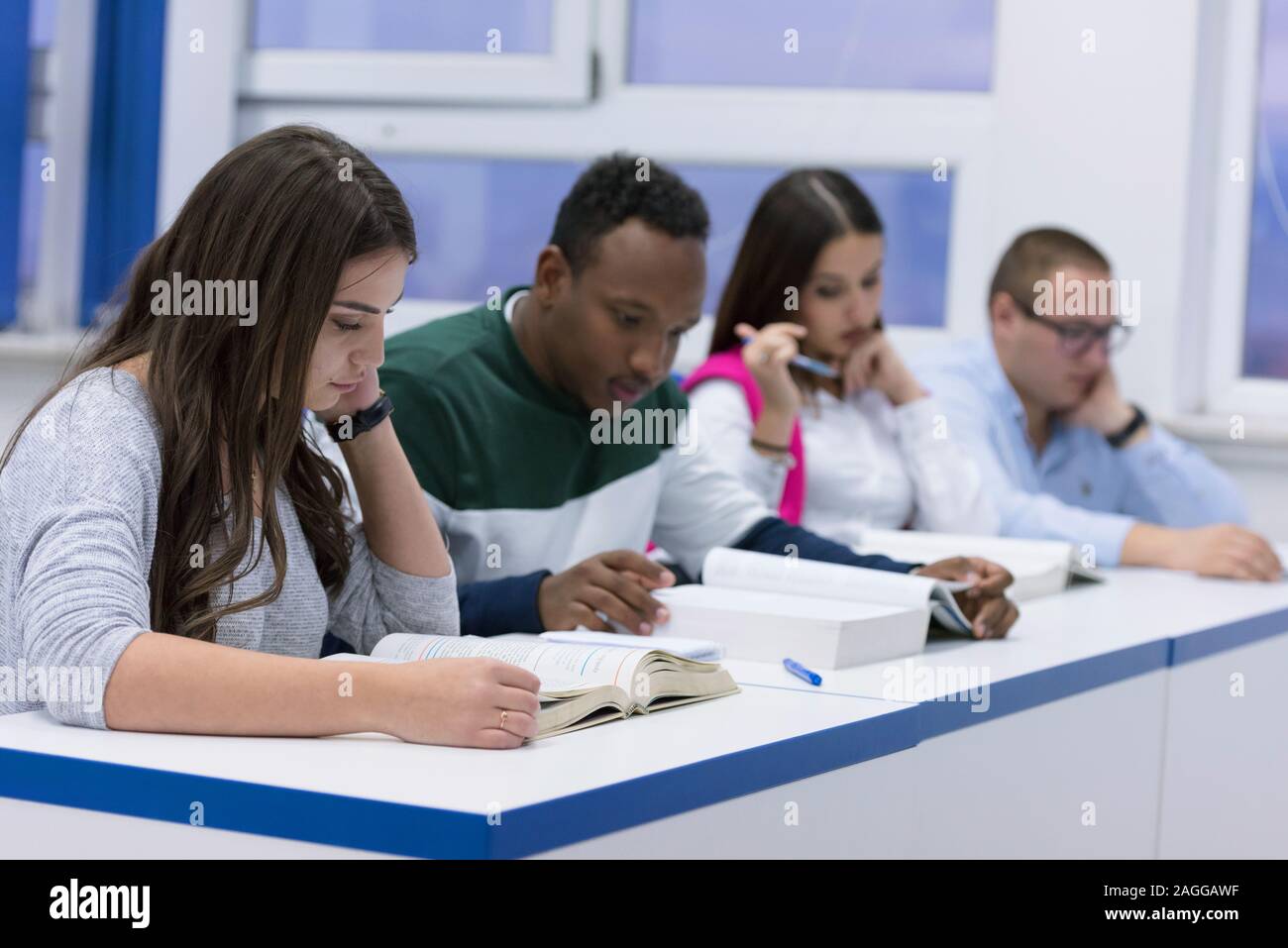 University mixed race Students, african, american and european during ...