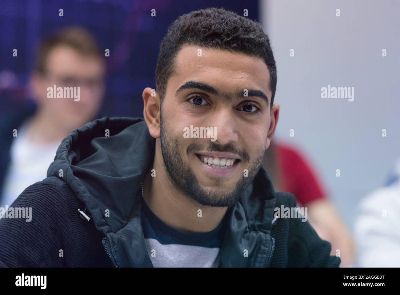 University Students during the class. Resolving problems together. Team ...