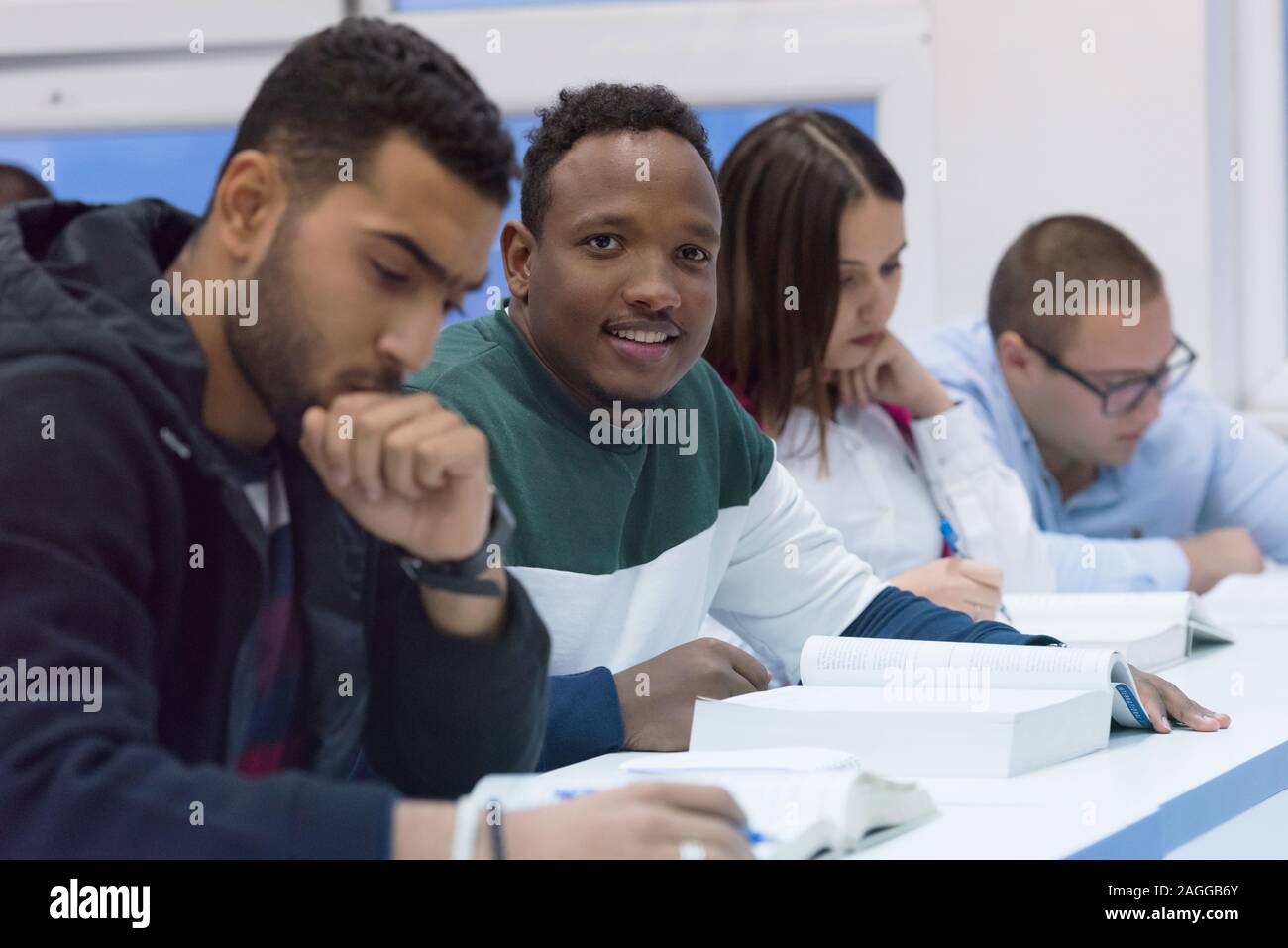 University mixed race Students, african, american and european during ...