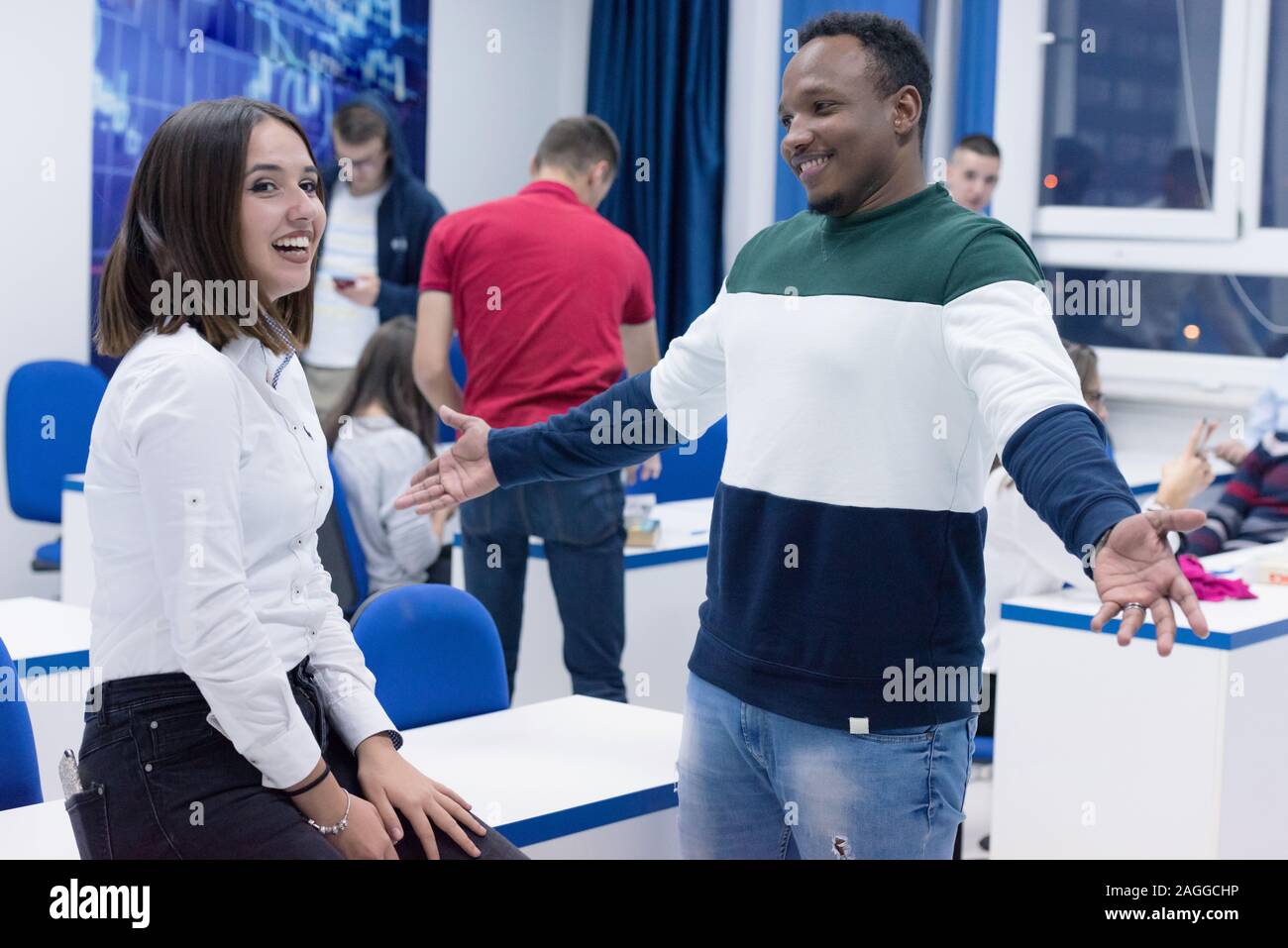 University mixed race Students, african, american and european during ...