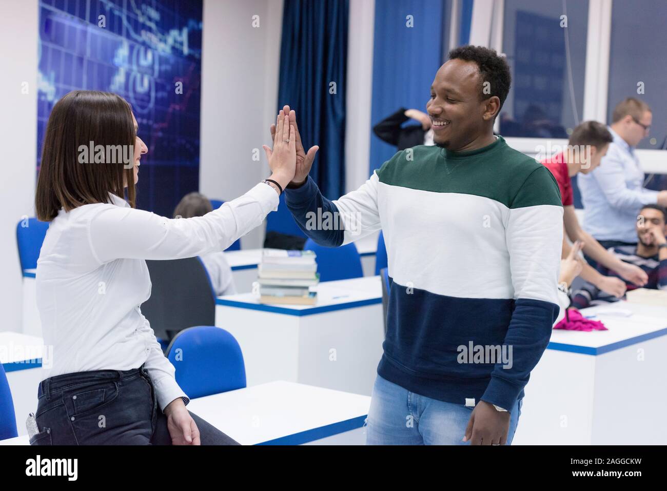University mixed race Students, african, american and european during ...