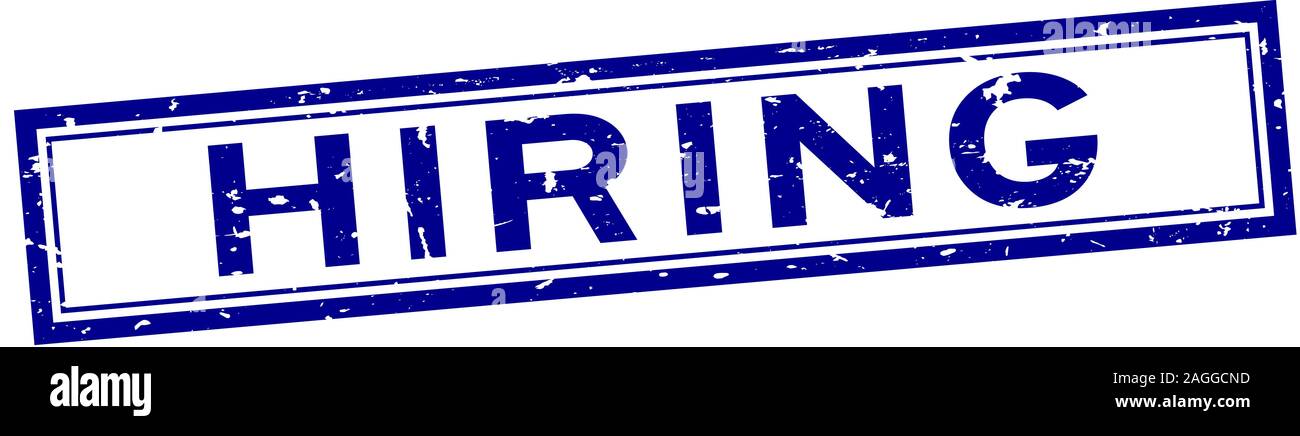 Grunge blue hiring word square rubber seal stamp on white background Stock Vector Image & Art ...