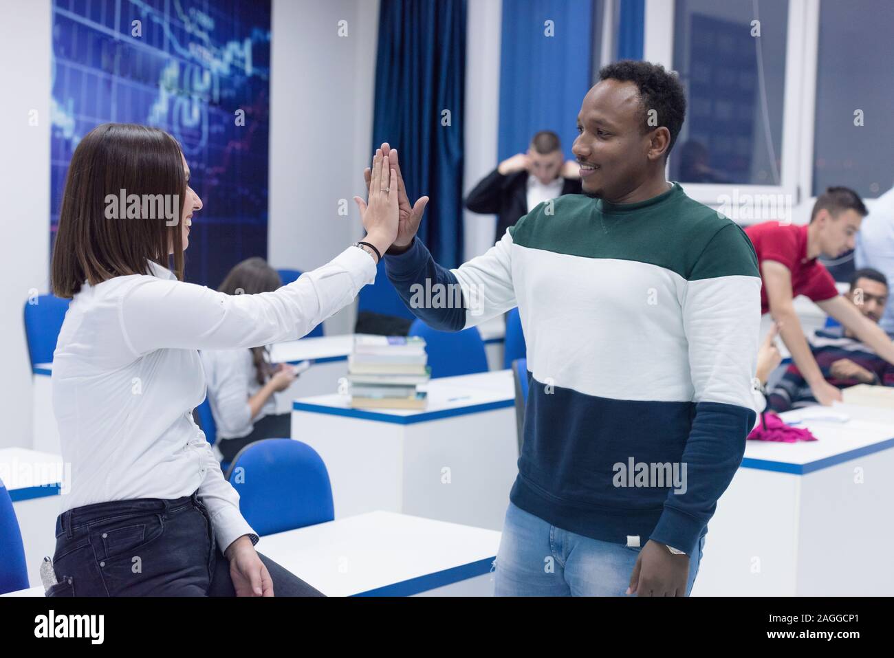 University mixed race Students, african, american and european during ...