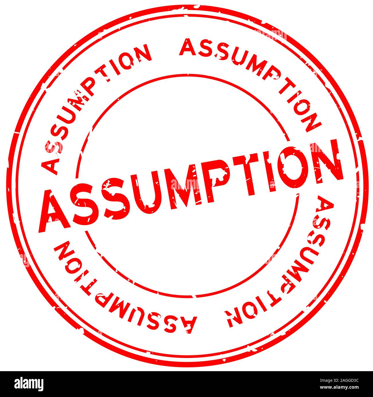 Grunge red assumption word round rubber seal stamp on white background Stock Vector Image & Art ...