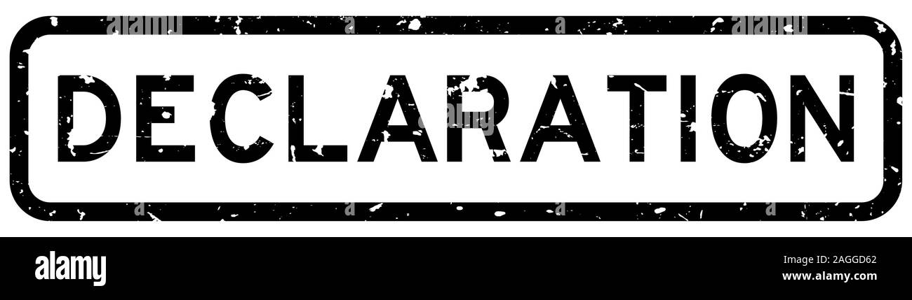 Grunge black declaration word square rubber seal stamp on white ...