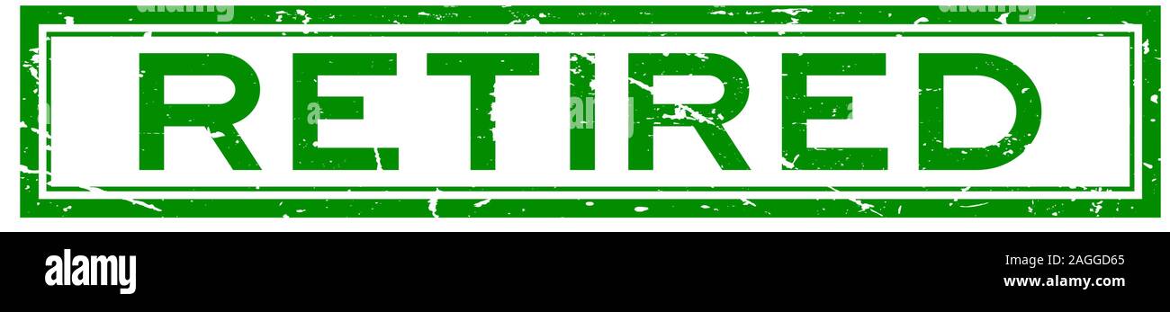 Grunge green retired word square rubber seal stamp on white background ...