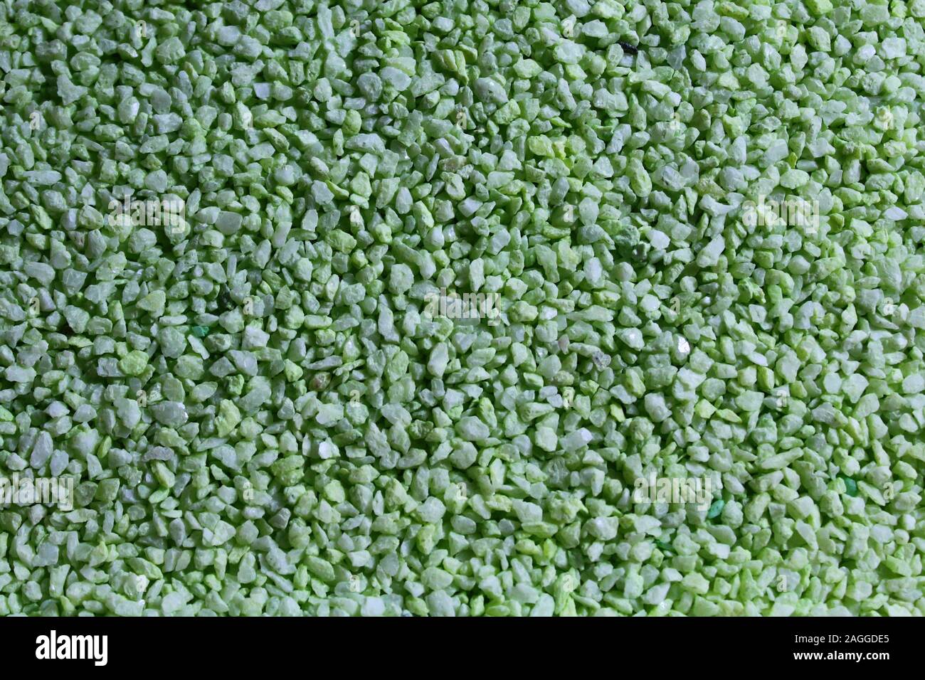 The picture shows green decoration granules Stock Photo - Alamy