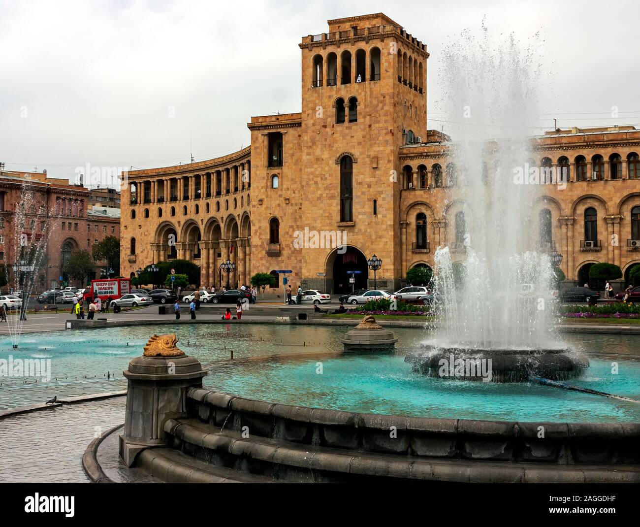 YEREVAN,ARMENIA - JULY 31,2012:Republic Square in center of Yerevan ...
