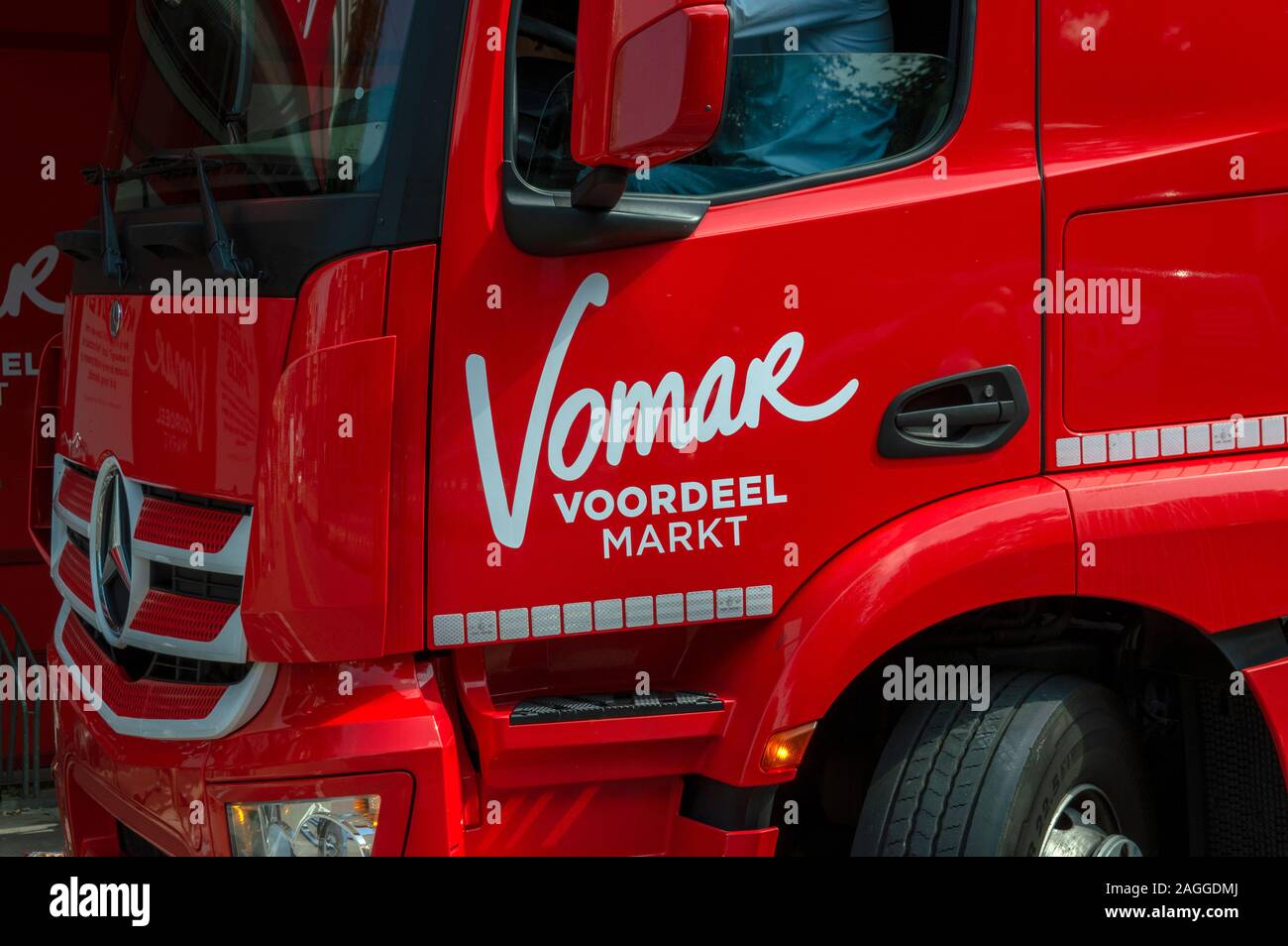Logo On A Vomar Supermarket Truck At Amsterdam The Netherlands 2019 ...