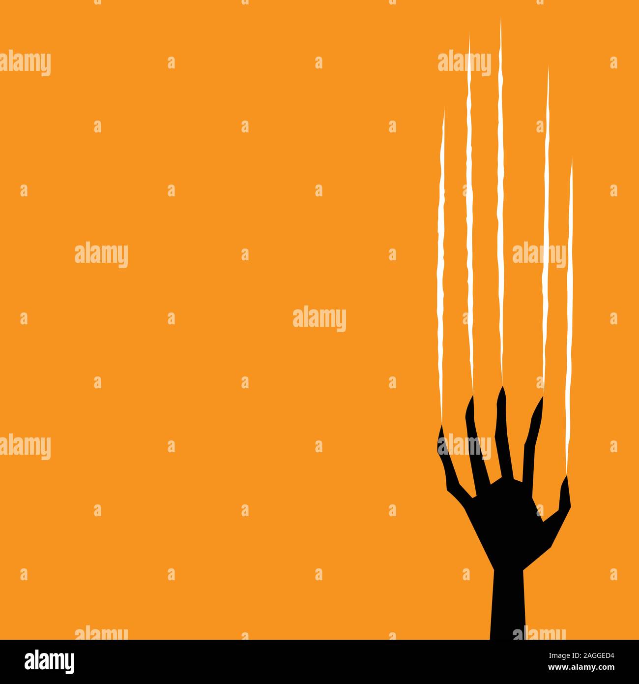 Wall scratch on the orange background. Isolated Vector Illustration ...