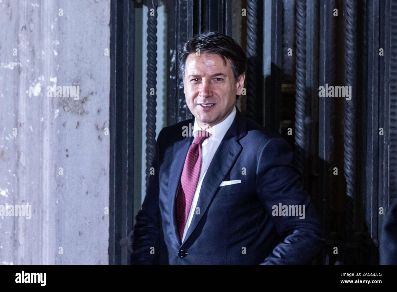 Italian Prime Minister, Giuseppe Conte during the official ceremony at ...