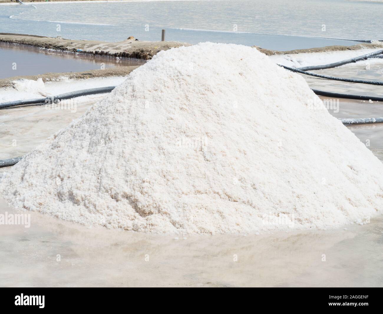 Landscape of Manaure salt mines in La Guajira, Colombia Stock Photo - Alamy