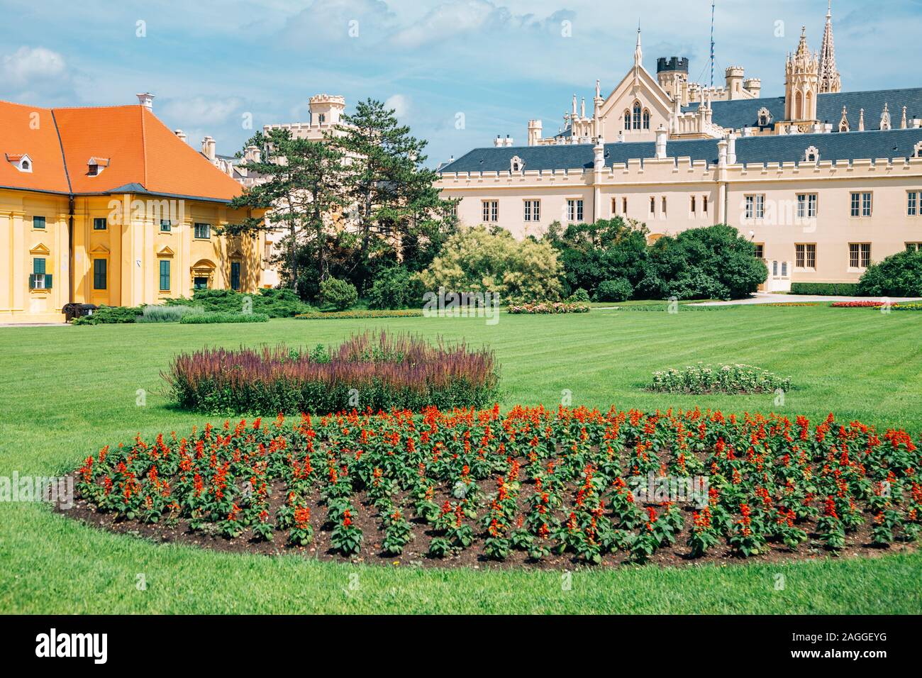 Castle Lednice and garden in Lednice, Czech Republic Stock Photo - Alamy