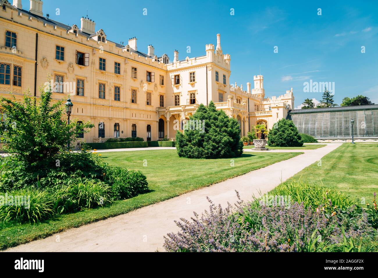 Castle Lednice and garden in Lednice, Czech Republic Stock Photo - Alamy