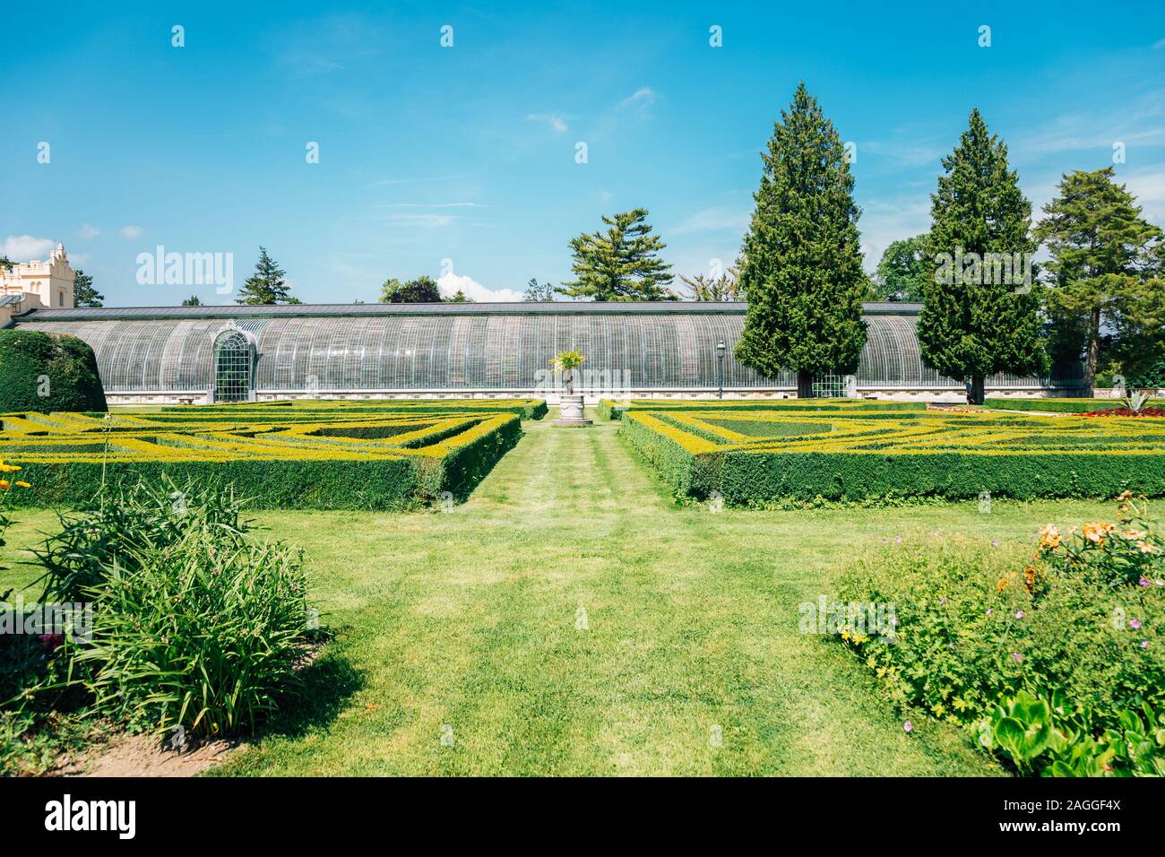 Castle Lednice garden in Lednice, Czech Republic Stock Photo - Alamy