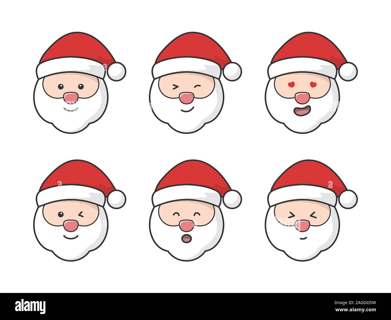 Santa claus head set. Vector illustration Stock Vector Image & Art - Alamy