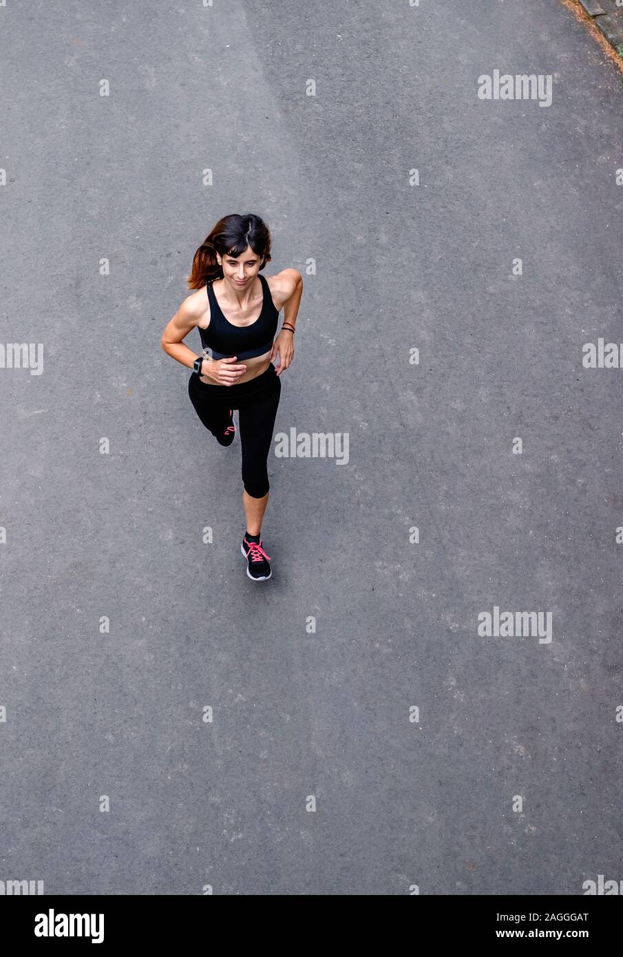 Aerial view of female runner Stock Photo - Alamy