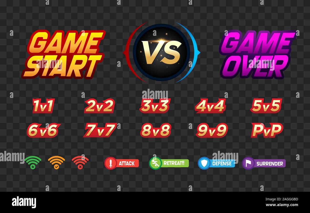 Graphic Elements for PVP Game. Vector Illustration Stock Vector Image ...