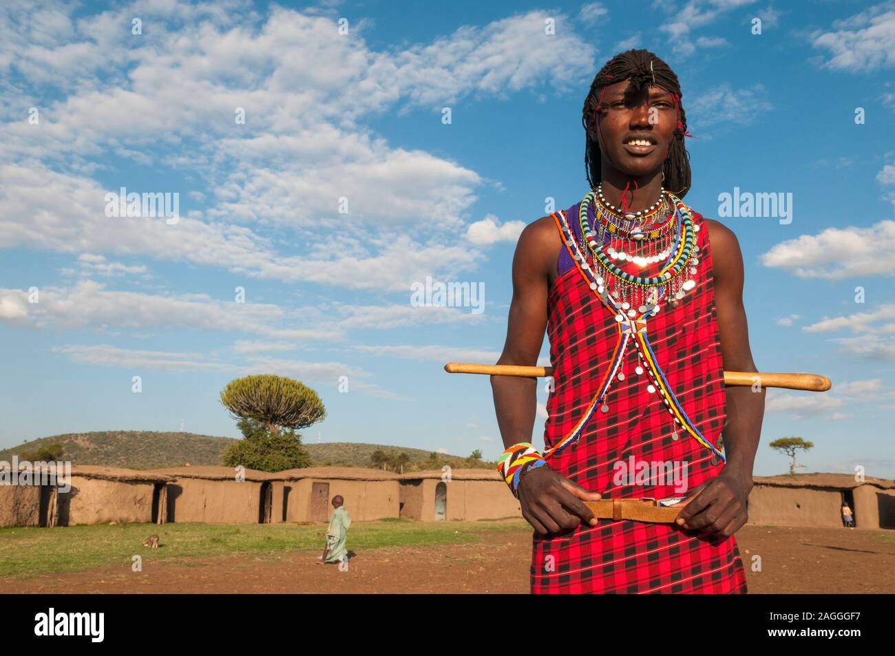 Masai man, Masai Mara National Reserve, Kenya Stock Photo - Alamy