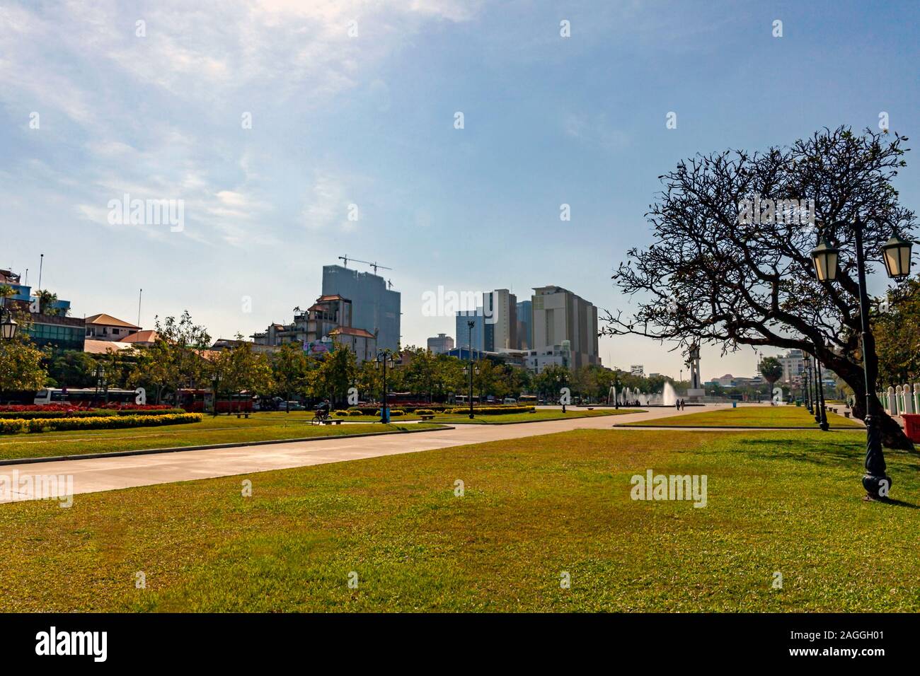 The NagaWorld Hotel and Casino rises above the nearby & historic Wat ...