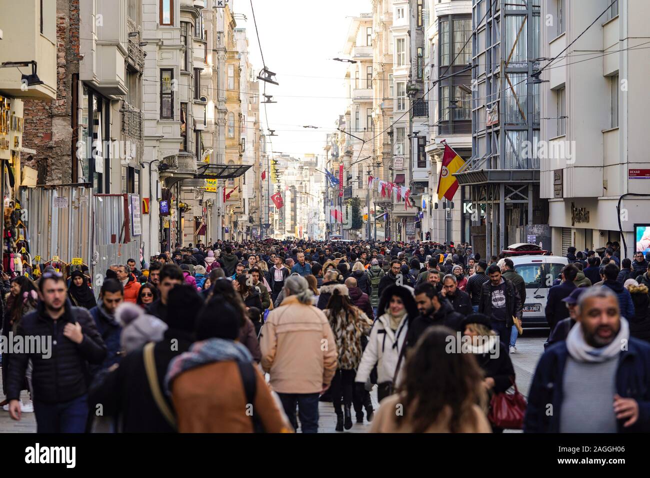 Istiklal caddesi galata tower istanbul hi-res stock photography and ...