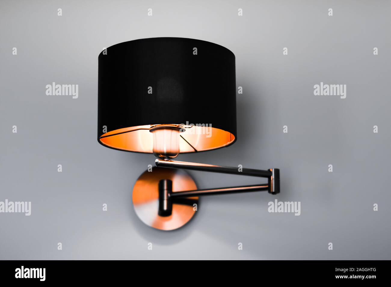 Interior design, indoor lamps and electricity concept - Bronze lamp in ...