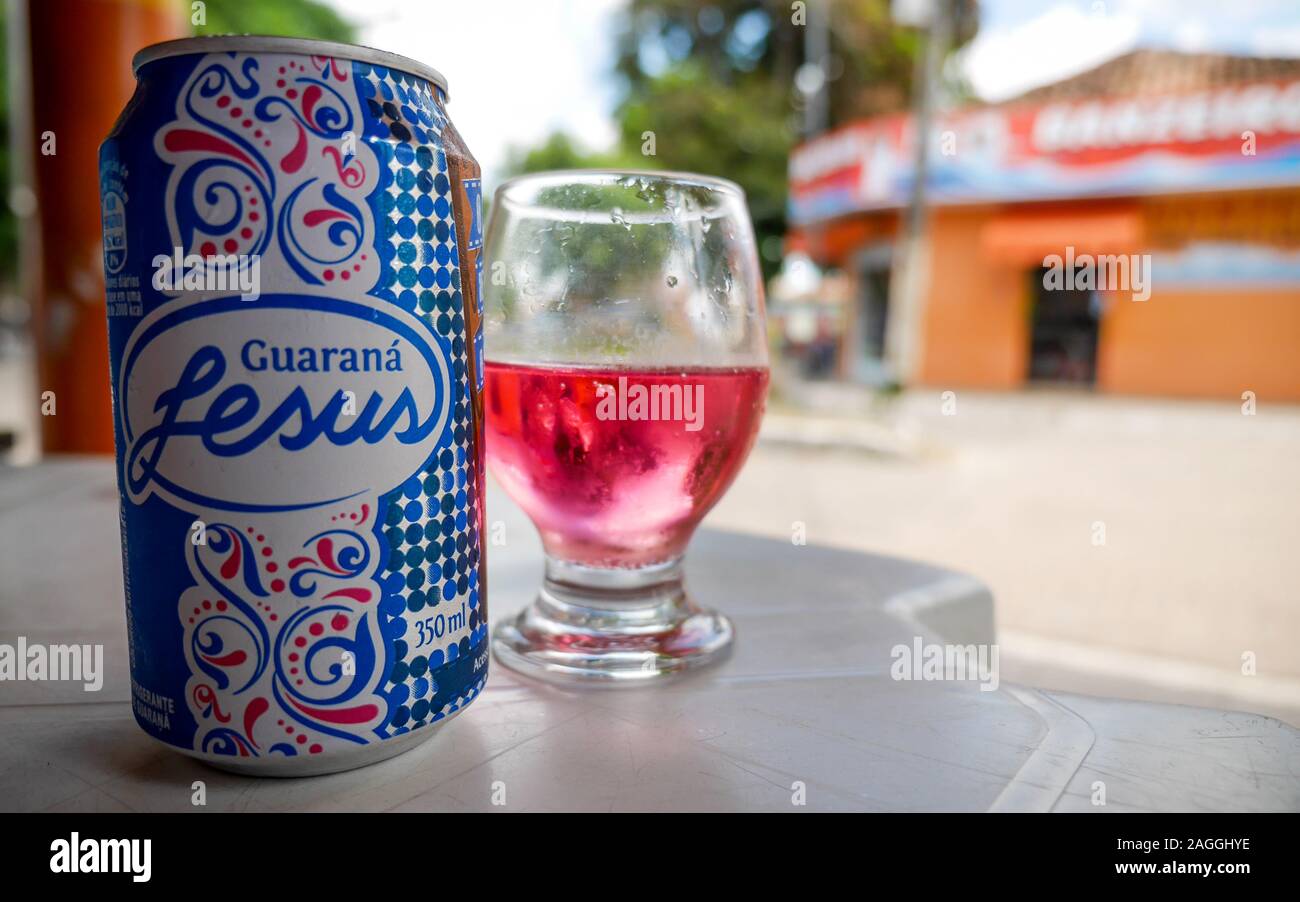 Guarana Jesus soft drink. A popular Brazilian beverage made of the ...
