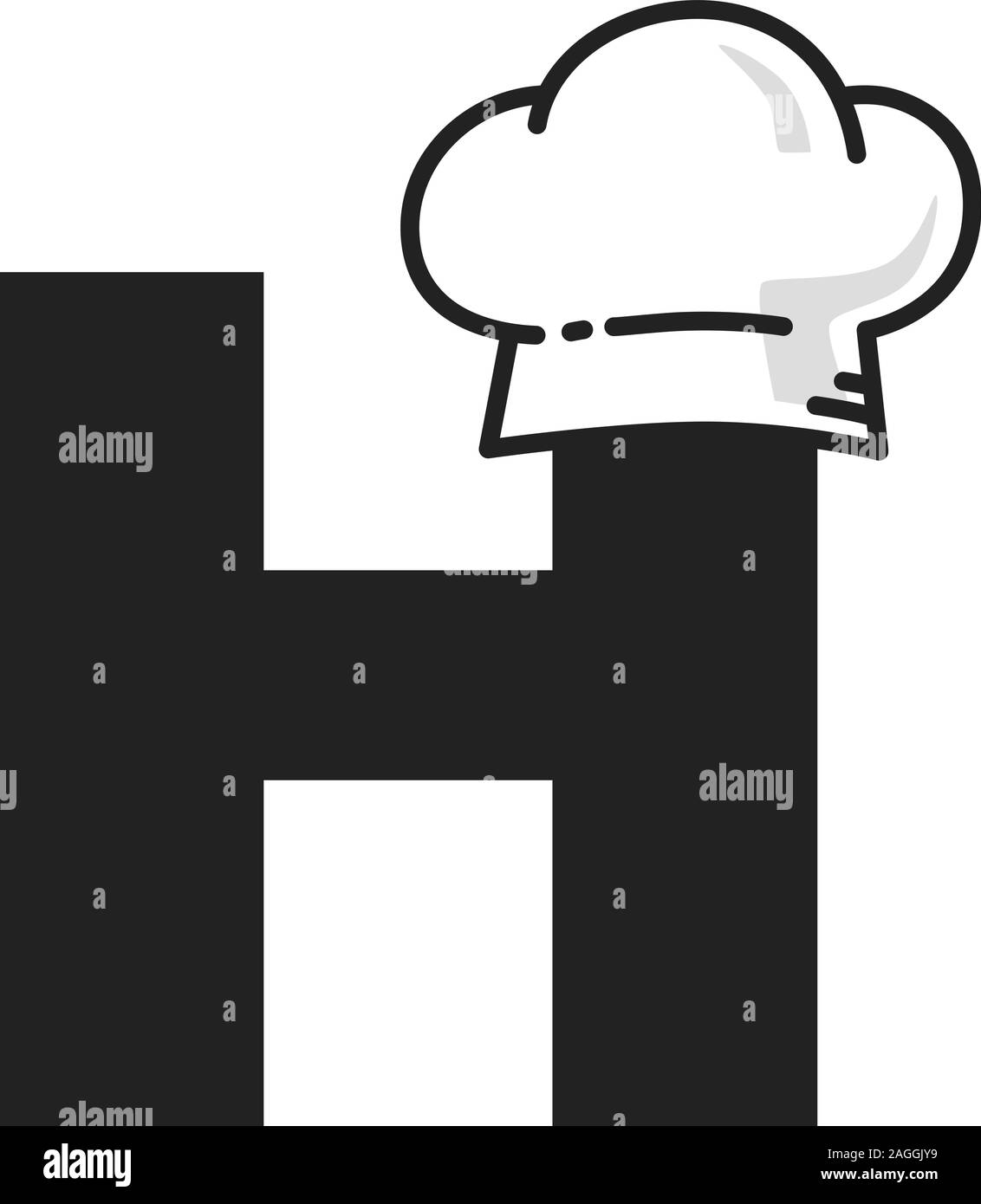 kitchen utensil chef hat alphabet theme logo icon sign vector art Stock ...