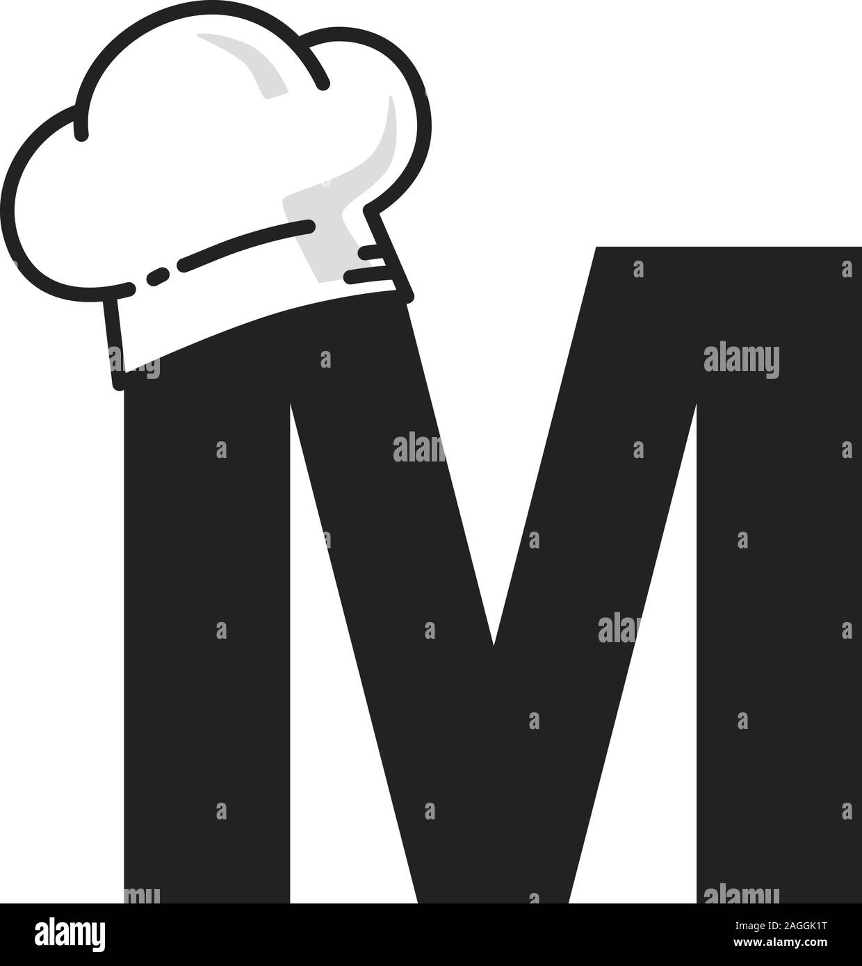 kitchen utensil chef hat alphabet theme logo icon sign vector art Stock ...