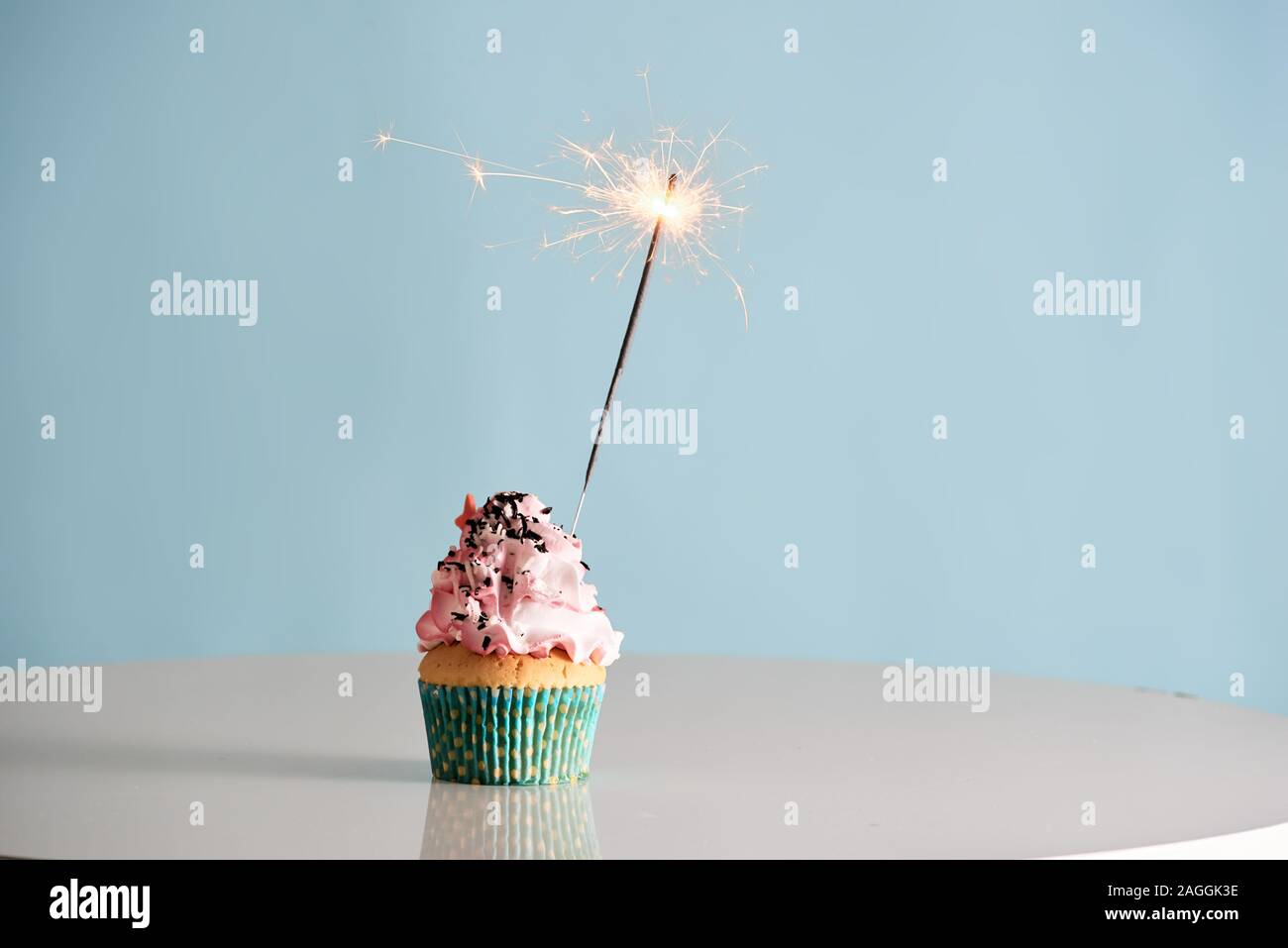 Cupcake blue frosting on white hi-res stock photography and images - Alamy